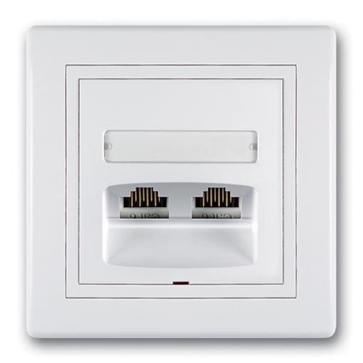 Datendose 2-fach RJ 45 Cat 6 UTP Keystone inkl.Rahmen (komplett), 16,15